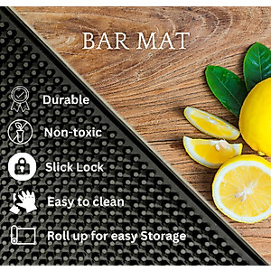 SYOLOS 1 piece Premium Bar Mat 18 x 12 inches - Versatile and Durable Bar Mats for Countertop, Coffee Bar Mat, Glass Drying Mat - Non Toxic Bar Spill Mat