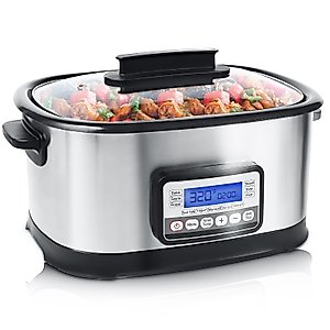 spoonlemon 6.5Qt 11-in-1 Multi Cooker, Digital Programmable Slow Cooker With Bake, Sauté, Roast, and Sous Vide functions, 1500W Timer&Temp Control,Dishwasher Safe Lid&Nonstick Inner Pot