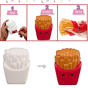 Korilave Squishies Toy Painting Kit for Girls DIY Art Crafts, Jumbo Slow Rising Blank Squishy Party Supplies Stress Anxiety Relief Toy for Kids 4 5 6 7 8 Years Old(27Pcs)