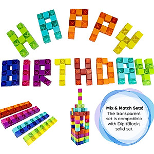 BrainSpark Digit Blocks 48 Pieces Black White and Grey Magnetic Cubes Building Set, Magnetic Blocks for Kids