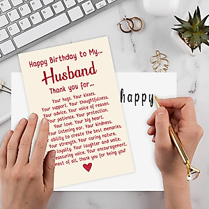 Romantic Birthday Card Gift for Husband, Unique Husband Birthday Card from Wife, Thank You Husband Bday Card, Happy Birthday To My Husband