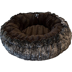 BESSIE AND BARNIE Koala/ Godiva Brown Luxury Ultra Plush Faux Fur Bagelette Pet/Dog Bed (Multiple Sizes), S- 30"
