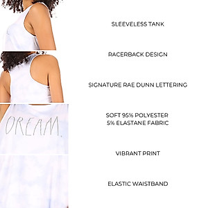 Rae Dunn Women's Sleepwear, DREAM Tank and Shorts Womens Pajama Sets, Soft Summer Loungewear, Light Blue, Large