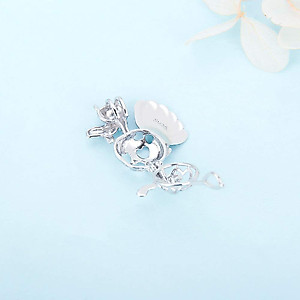 LGSY 925 Sterling Silver Turkey Cage Pendants for Pearl, Pearl Cages for Pearl DIY Jewelry Making