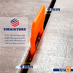 Emaistore Tile Leveling System (5/32 Inch) – 2000 Tile Spacers – Compatible with Most Wedges for Smooth, Seamless Floor & Wall Tile Installation – 4mm Ceramic & Stone Spacers