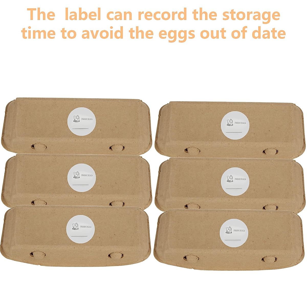 20 Pack Egg Cartons Egg Holder Countertop Paper Egg Cartons 2x6 Style Blank Natural Pulp Egg Cartons Holds Up to 12 Eggs, Sturdy Design Made from Recycled Cardboard