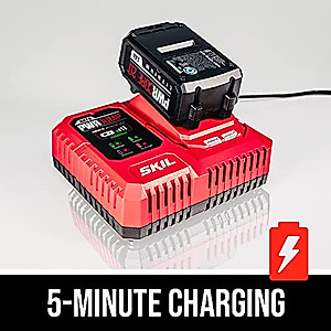 SKIL PWR CORE 20 Brushless 20V 4-1/2 Angle Grinder, Included 5.0Ah Battery, PWRJump Charger and PWRAssist USB Adapter - AG2907-1A