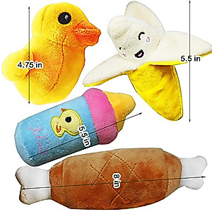 Jalousie 12 Pack Plush Animal Dog Toy Dog Squeaky Toys Cute Pet Plush Toys Stuffed Puppy Chew Toys for Small Medium Dog Puppy Pets - Bulk Dog Toys (12 Pack Cute)