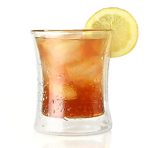 Tea Forte Poom Double Wall Glass Tea Cup for Hot or Iced Tea