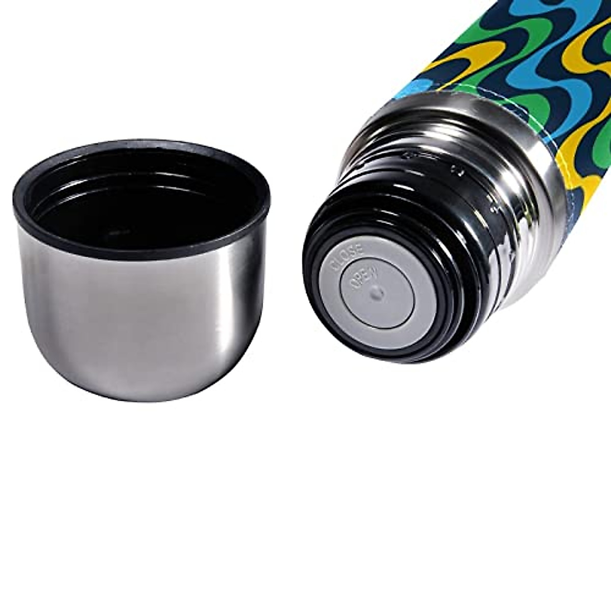 sdfsdfsd 17 oz Vacuum Insulated Stainless Steel Water Bottle Sports Coffee Travel Mug Flask Genuine Leather Wrapped BPA Free, Abstract Geometric