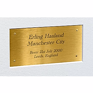 Kitbags & Lockers 12x8 A4 Erling Haaland Manchester City Triple Autographed Signed Photo Photograph Picture Frame Football Soccer Poster Gift Gold, Black