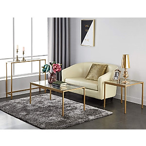 Urban Lifestyle Tempered Glass Console Table, Gold