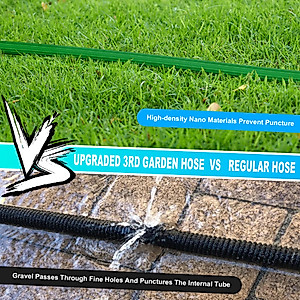 100ft Expandable Garden Hose with 10 Function Nozzles, New Water Hose with 50 Layers Innovative Nano Rubber, 3/4" Solid Brass Fittings, Flexible Hose Expanding Hose