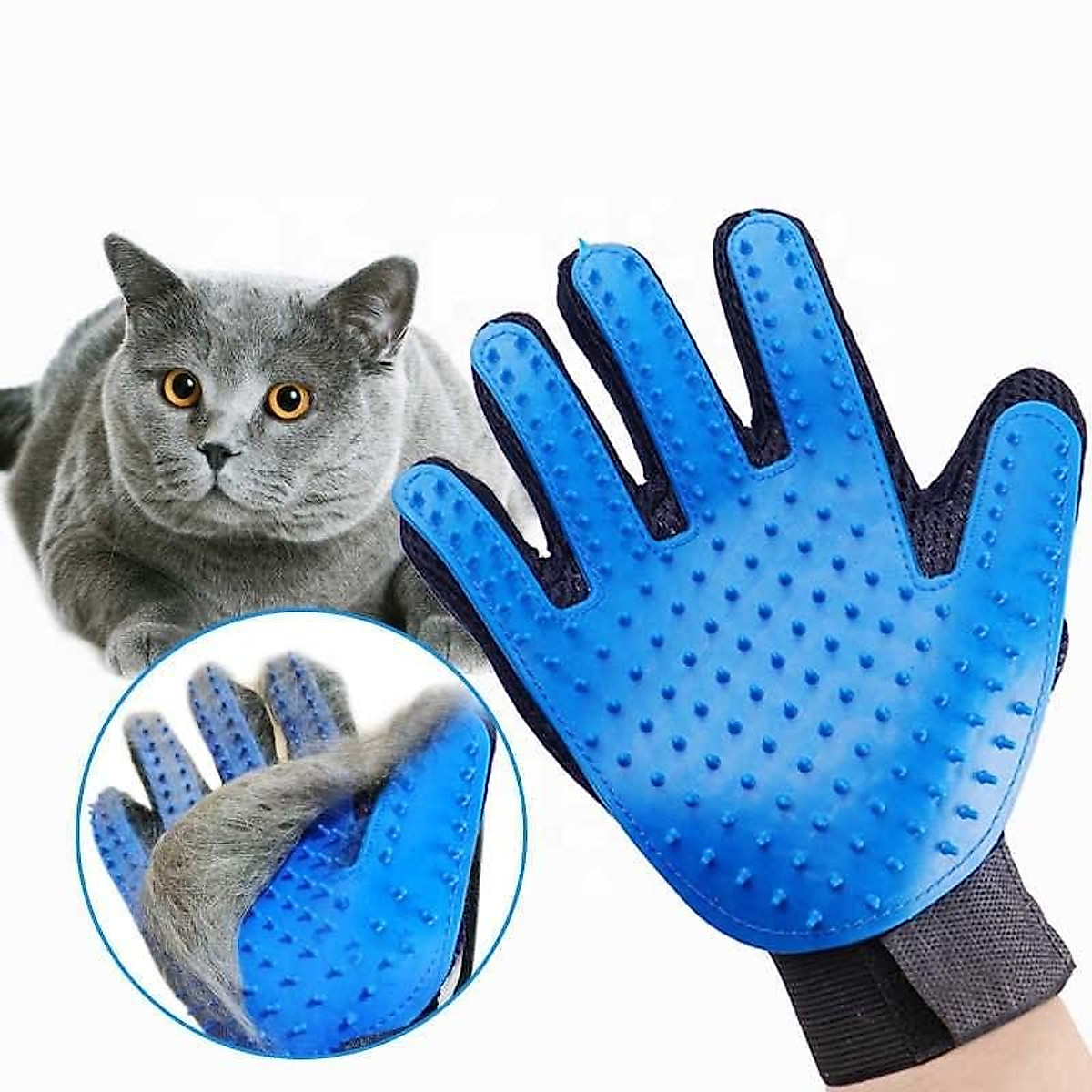Dog and Cat Self Cleaning Slicker Brush & Pet Hair Removal Gloves for Cats and Dogs - Great for Deshedding/Grooming - Perfect for Long and Short Pet Hair - Great for Pets With Sensitive Skin