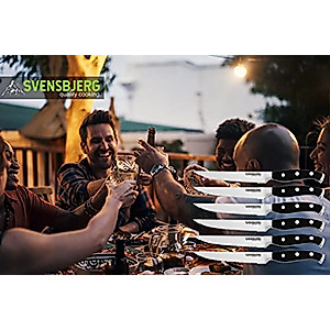Svensbjerg Steak Knife Set, Serrated Steak Knives, Dinner Knives, Knife Set with Covers, Stainless Steel | SB-SK201
