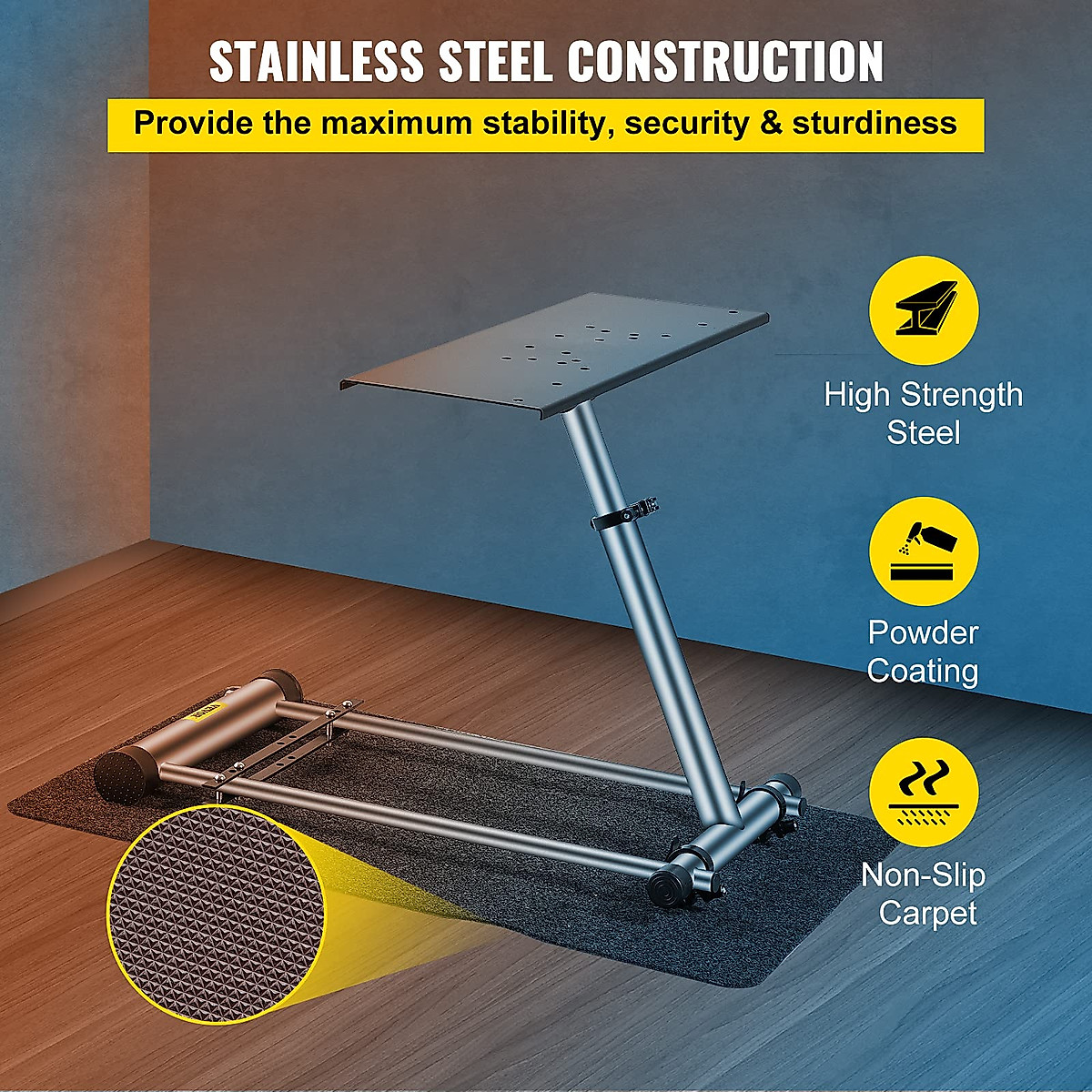 Happybuy G29 G920 Racing Steering Wheel Stand,fit for Logitech G27/G25/G29, Thrustmaster T80 T150 TX F430 Gaming Wheel Stand, Wheel Pedals NOT Included