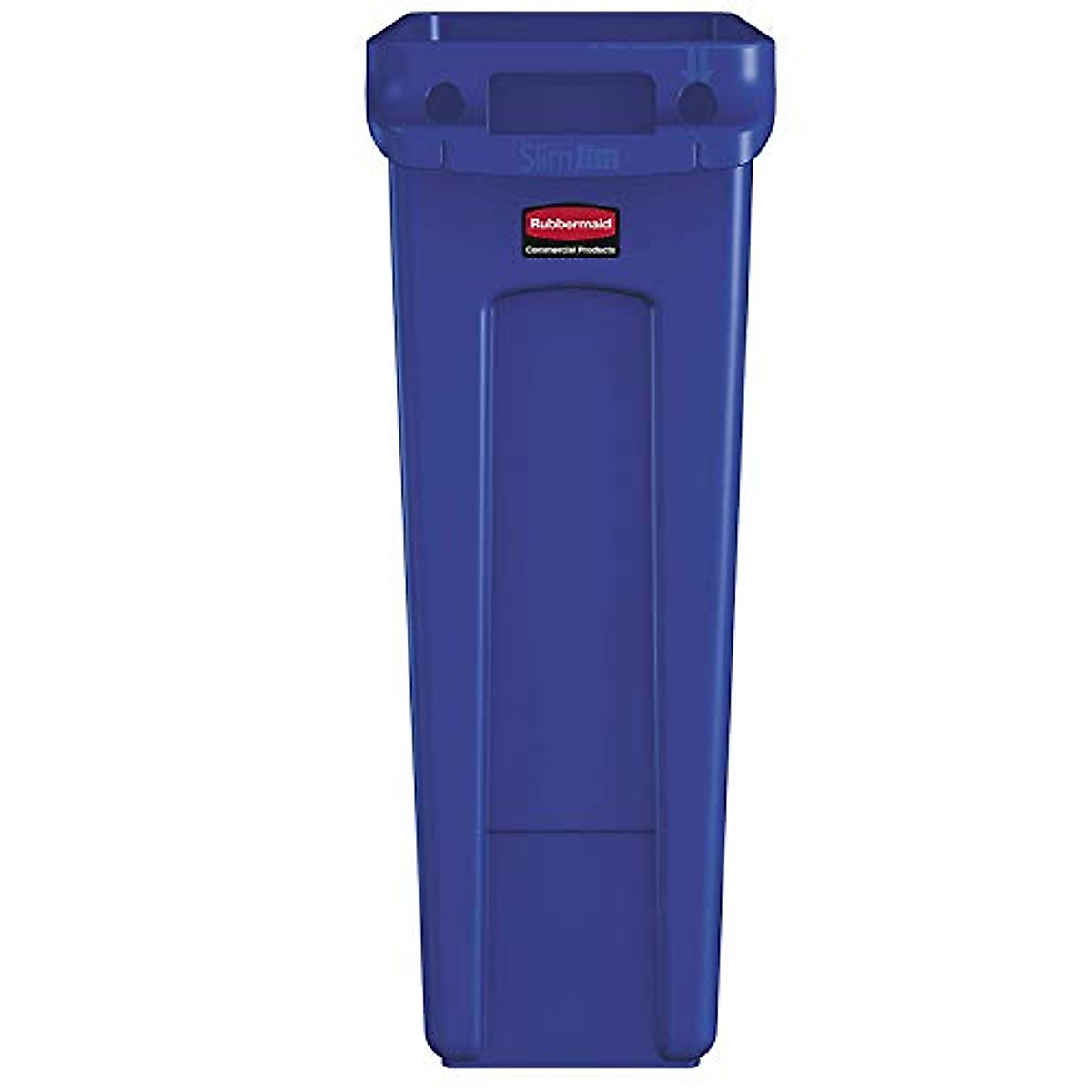 Slim Jim Trash Can Waste Bin with Venting Channels, Blue Recycling for Kitchen/Office/Workspace, Pack of 4