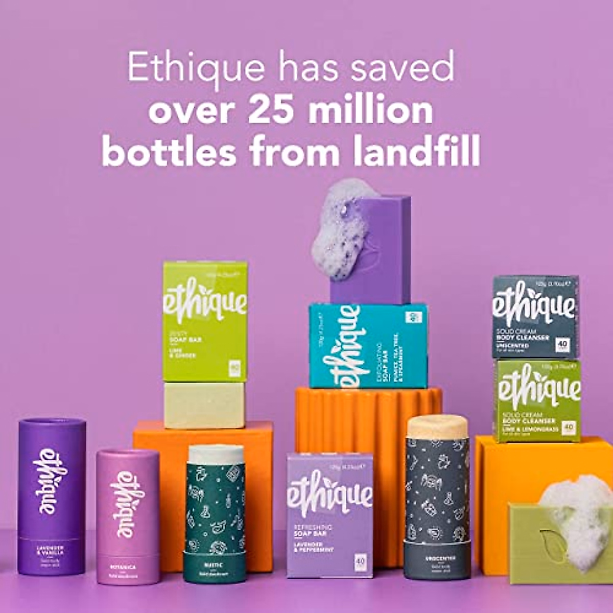 Ethique Botanica Floral Deodorant Stick for Men & Women - Aluminum-Free, Plastic-Free, Vegan, Cruelty-Free, Eco-Friendly, 2.47 oz (Pack of 1)