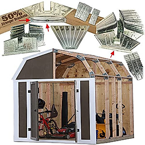 EZBUILDER 50 Structurally Stronger Truss Design Easy Shed Kit Builds 6in–14in Widths Any Length Storage Barn Shed Garage Playhouse Easy Framing Kit 2x4 Basic Barn Roof Wood NOT Included