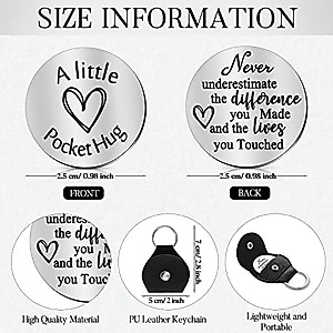 5 Pcs Retirement Gift Hug Scented Candle Goodbye Tension Bluebells Scented Candle Soy Wax Aromatherapy Candle Pocket Hug Token PU Leather Keychain Funny Retirement Card Retro for Retirement Gift