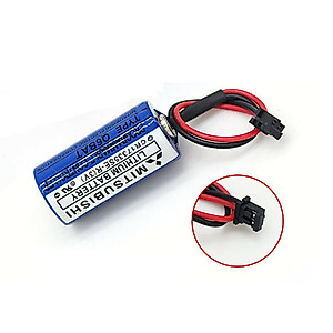 BAOBUTE 2PCS 1800mAh CR17335SE-R 3V Q6BAT PLC Lithium Battery for QNS System Q6BAT Q25PRHCPU Q170HBATC with Plug