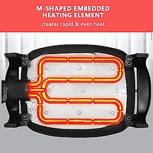 Nonstick Extra Deep Electric Skillet - with Glass Vented Lid, Adjustable Temperature, Serves 6 to 8 people (10.5Qt.)