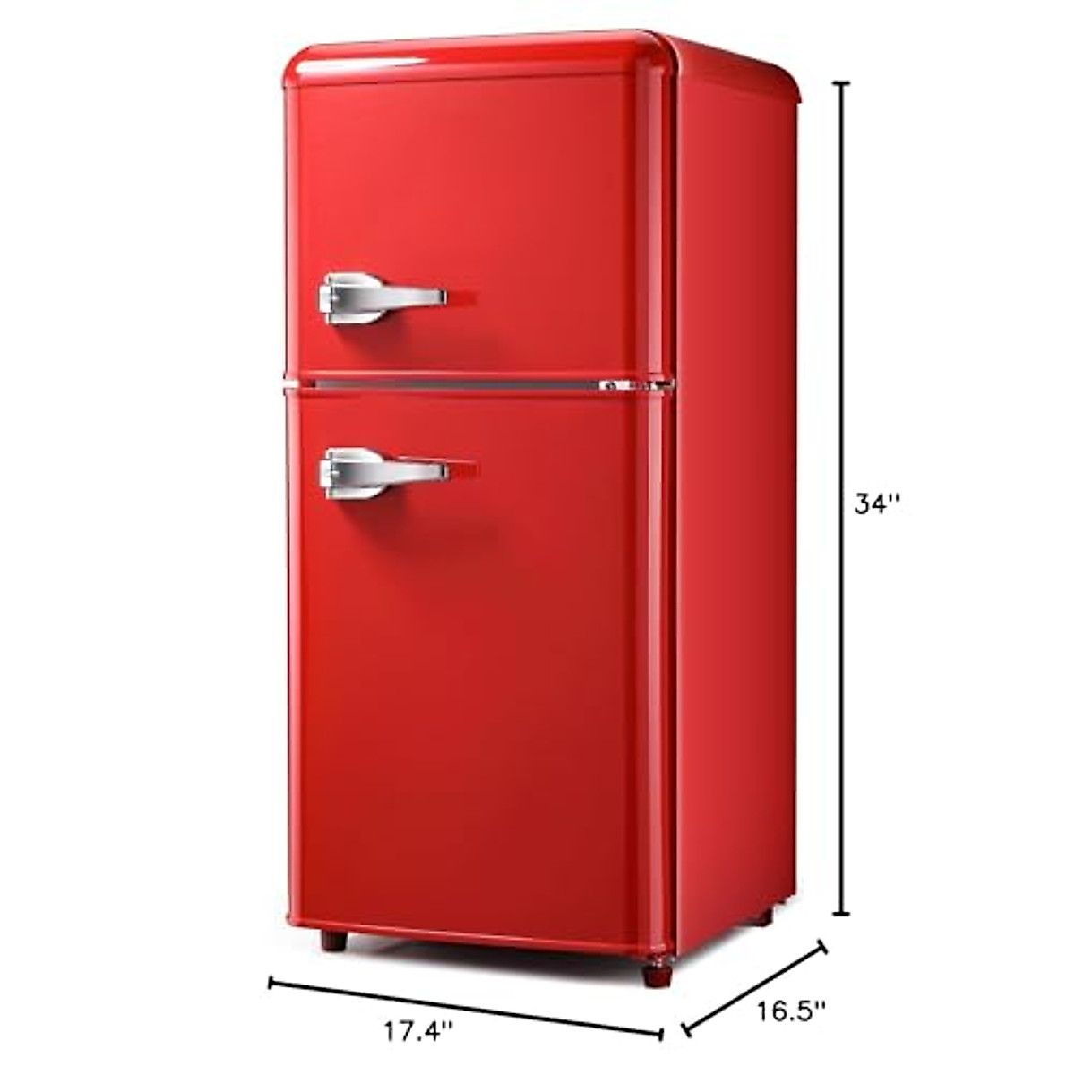 HOPDAY FLS-80G-RED Retro Mini Fridge, Red