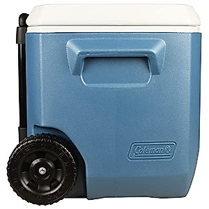 Coleman Portable Cooler with Wheels Xtreme Wheeled Cooler, 50-Quart, Blue/White