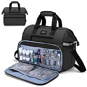 CURMIO Home Health Nurse Bag, Medical Supplies Bag with Padded Laptop Sleeve for Home Visits, Health Care, Hospice, Bag ONLY, Black (Patent Pending)