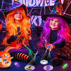 40 Finger Lights Halloween Party Favors for Kids, Light Up Halloween Trick or Treat Toys Bulk Goodie Bags Stuffers Fillers Non Candy Glow in the Dark Halloween Prizes Classroom Favors Party Supplies