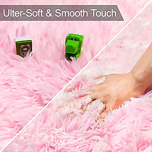 TENNOLA Small Bedside Pink Area Rug 2x3 ft Rug for Bedroom Shaggy Throw Rugs for Dorm Rug, Soft Shag Carpet for Kids Room, Plush Comfy Fluffy Bedside Rug for Home Decor Aesthetic