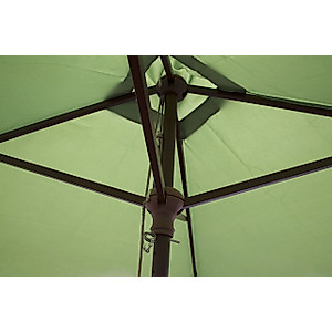 Heininger 1234 DestinationGear 6.5' Square Lime Classic Wood Patio Umbrella