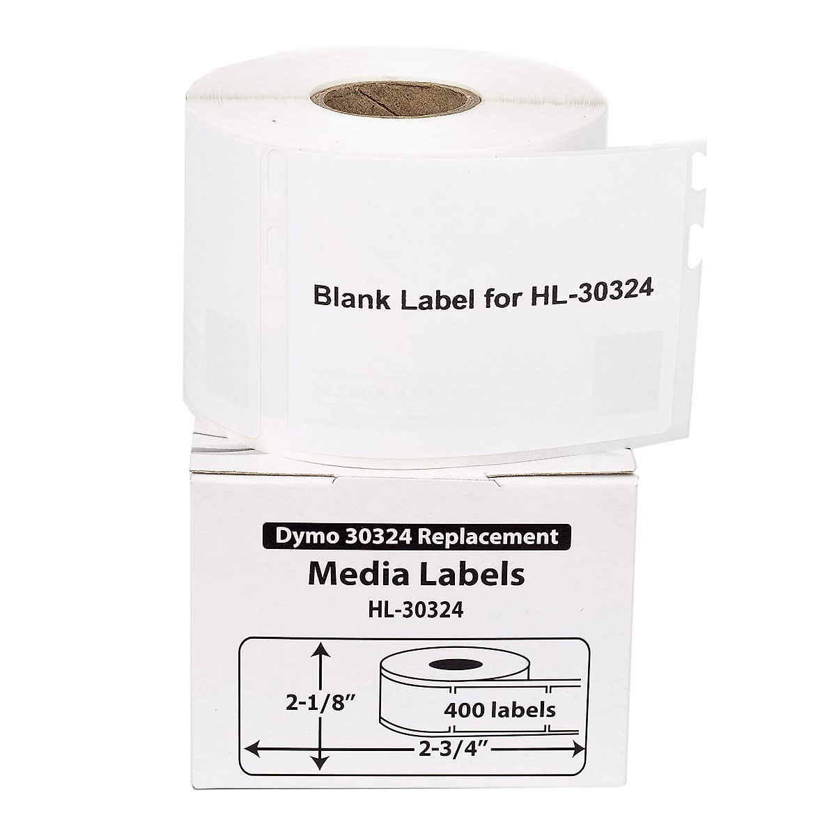 HOUSELABELS Compatible DYMO 30324 Media Labels (2-1/8" x 2-3/4") Compatible with Rollo, Some DYMO LW Printers, 6 Rolls /2400 Labels