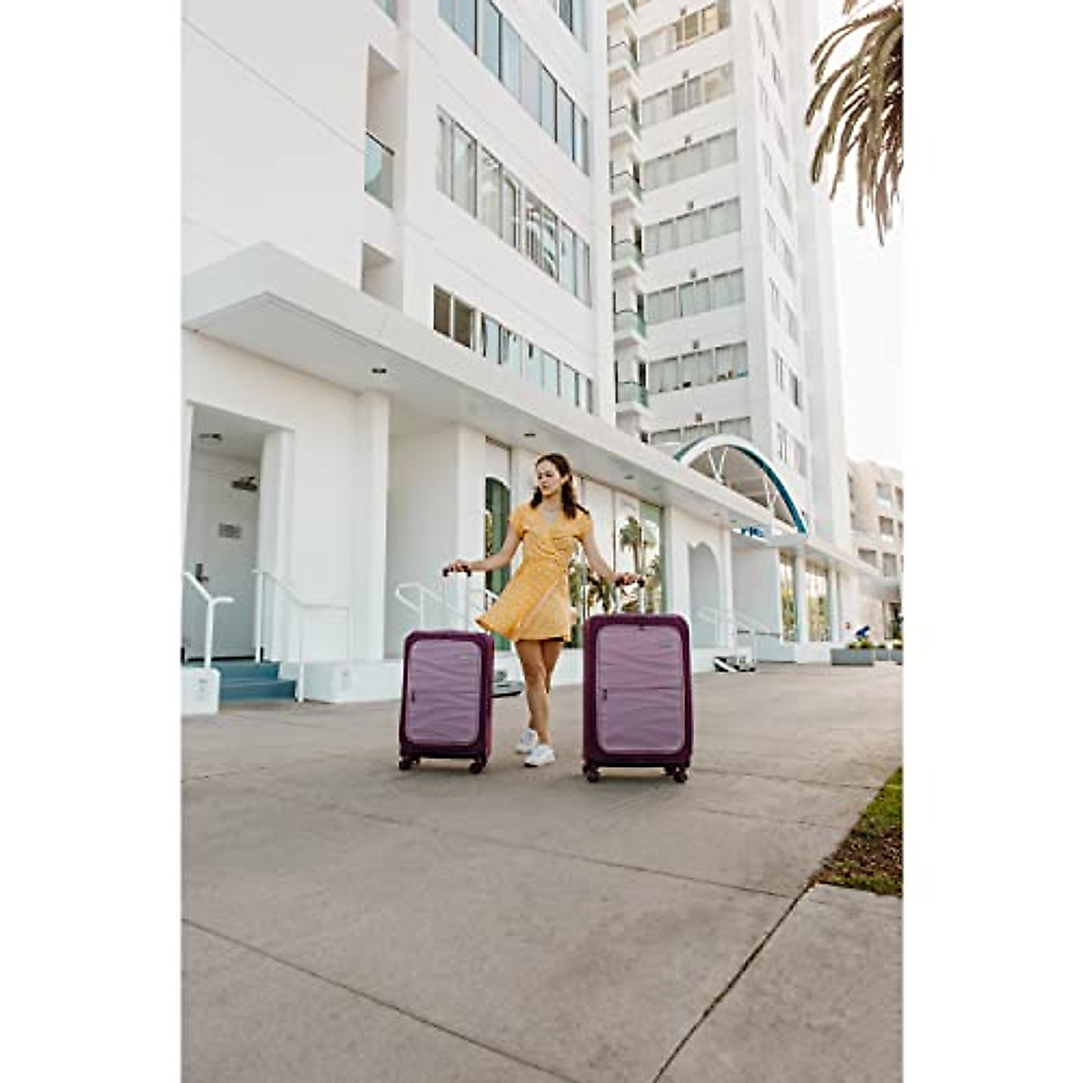 AMERICAN TOURISTER Cascade Softside Expandable Luggage with Spinner Wheels, Fig, 20-Inch