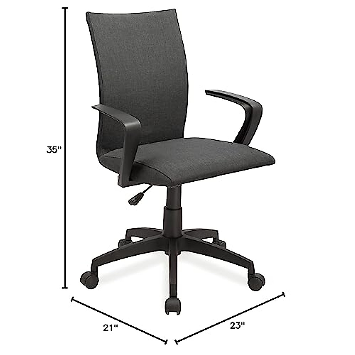 Leick Black Linen Apostrophe Office Chair with Black Caster Base