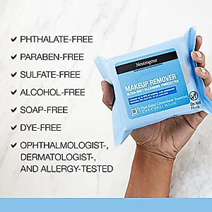 Neutrogena Makeup Remover Cleansing Face Wipes, Daily Cleansing Facial Towelettes Remove Makeup & Waterproof Mascara, Alcohol-Free, 100% Plant-Based Fibers, Value Twin Pack, 25 count, 2 pk