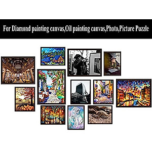 Nohouis Diamond Painting Picture Frames 12x16,for 13 x 17 in/35 x 45cm 5D Diamond Painting Art Kits Diamond Painting Pictures or Photos,Black Natural Solid Wood Wall Hanging Picture Frame