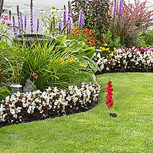 SOLUSTRE Red Landscape Solar Flower Lights Outdoor Garden Stake Flower Lights Led Flower Solar Powered Decoration for Patio Lawn Garden Yard Decoration