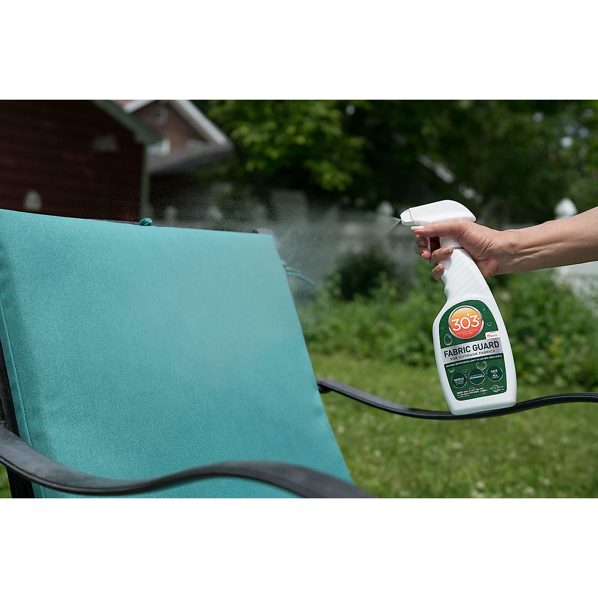 303 Fabric Guard - For Outdoor Fabrics - Restores Water Repellent Properties - Repels Moisture & Stains - Manufacturer Recommended - Safe For All Fabrics, 16oz (30605CSR) Packaging May Vary
