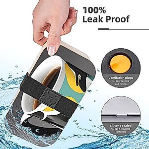 Mug Coffee Adult Lunch Box, Bento Box, With Cutlery Set Of 3, 2 Compartments, Rectangular, Lunch Box For Adults