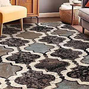 Superior Indoor Small Area Rug, Jute Backed, Perfect for Living/Dining Room, Bedroom, Office, Kitchen, Entryway, Modern Geometric Trellis Floor Decor, Viking Collection, 4' x 6', Chocolate