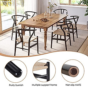 STARY Wood Wishbone Dining Room Chairs Mid Century Modern Wooden for Your Beach House, Fully Assembled