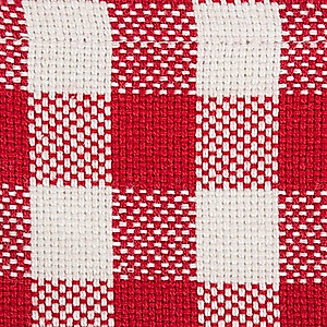 DII Heavy Duty Kitchen Towels Collection Long Lasting Quality, Cotton Dish Towel, 18x28; Dish Cloth, 13x13, Holiday Red Checks, 6 Piece