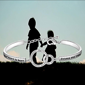 BEKECH Cousins Gift Cousins Bracelet Cousin Are Connected Heart to Heart Distance And Time Can’t Break Them Apart Bracelet Cousin Theme Jewelry Gift for Cousin BFF Gift (silver)