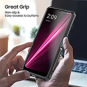 LEKEVO for REVVL 6 5G / REVVL 6X 5G Phone Case, with Screen Protector & Camera Lens Cover, Heavy Duty Dual Layer Phone Case, Military Grade Drop Proof Rugged Protective Shell (Black)