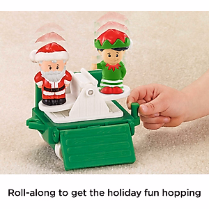 Fisher-Price Little People Toddler Toy Musical Christmas Train with Santa Elf & Reindeer Figures for Ages 1+ Years