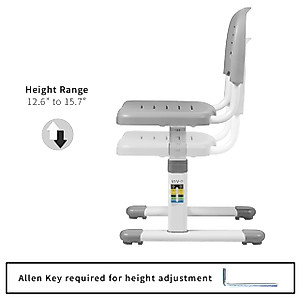VIVO Height Adjustable Kids' Desk Chair, Chair Only, Multifunctional Interactive Workstation for School Study or Play, Children's Ergonomic Seat with Back, Gray, DESK-V201G-CH