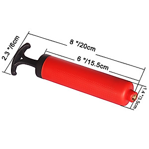 SKOLOO 8" Ball Pump Hand Air Inflator Kit for Soccer, Basketball, Volleyball, Water Polo Ball, Rugby, Exercise Sports Ball, Balloon, Needle, Nozzle, Extension Hose Included