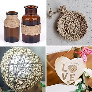 tifanso Natural Jute Twine String - 328 Feet Garden Twine, Twine for Crafts, Hemp Twine Rope, Brown Jute Twine for Gift Wrapping, Gardening, Packing and Wedding Decor