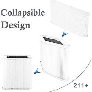 RONGJU 211+ Replacement Filter Compatible with Blueair Blue Pure 211+, Foldable Particle Activated Carbon Filter, 2 Pack 211+ Filter